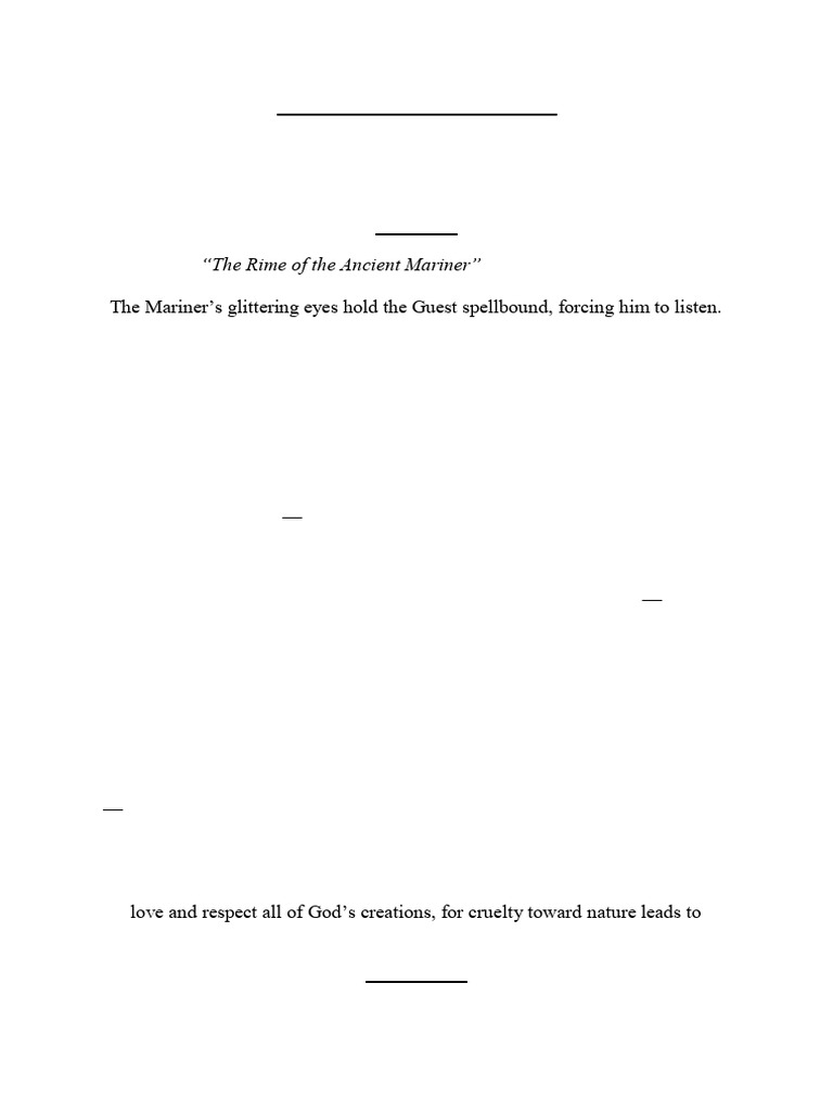 The Rime of The Ancient Mariner (Part I) | PDF