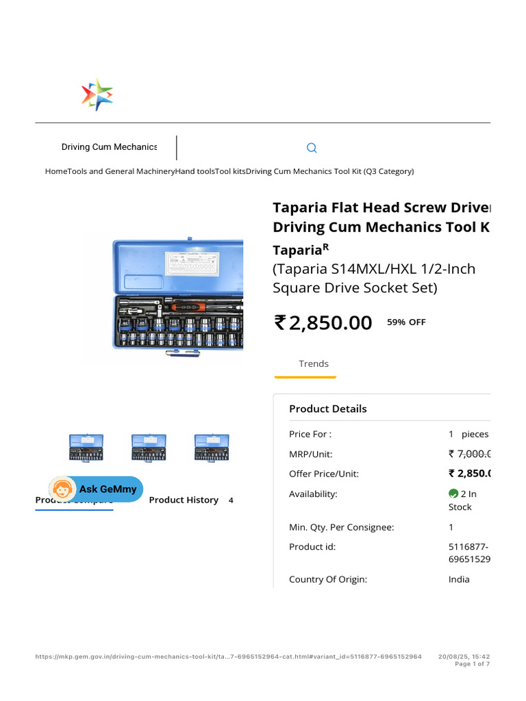 Taparia Tool Kit | PDF