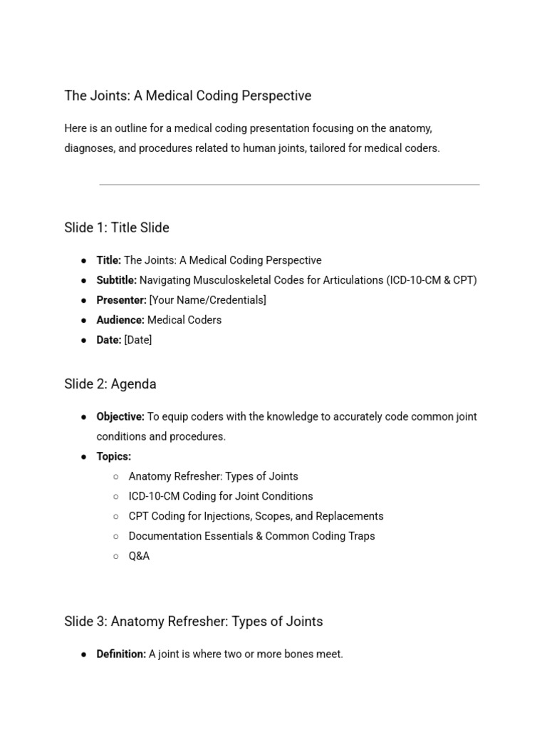 The Joints_ A Medical Coding Perspective | PDF | Knee | Joint