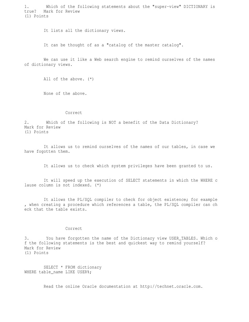 Review of The Data Dictionary | PDF | Database Schema | Databases