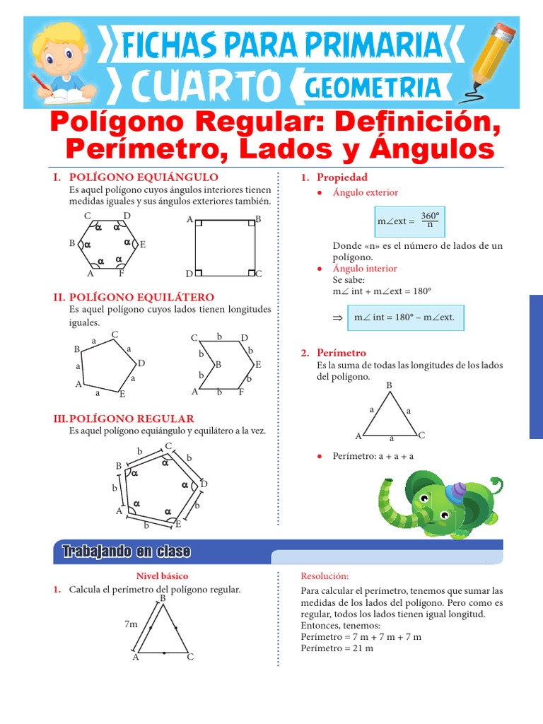 Los Poligonos Regulares Para Cuarto de Primaria | PDF | Geometría ...