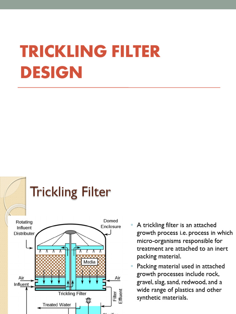 Trickling Filter Design | PDF | Sewage Treatment | Filtration