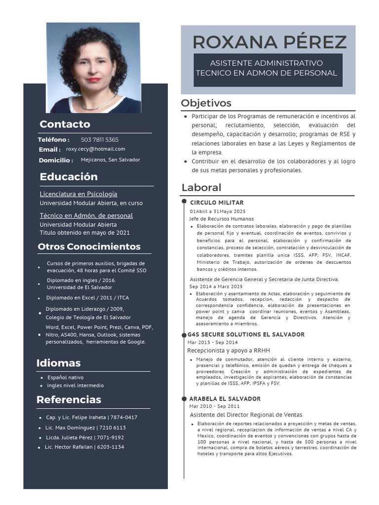 CV Roxana Perez 2025 | PDF