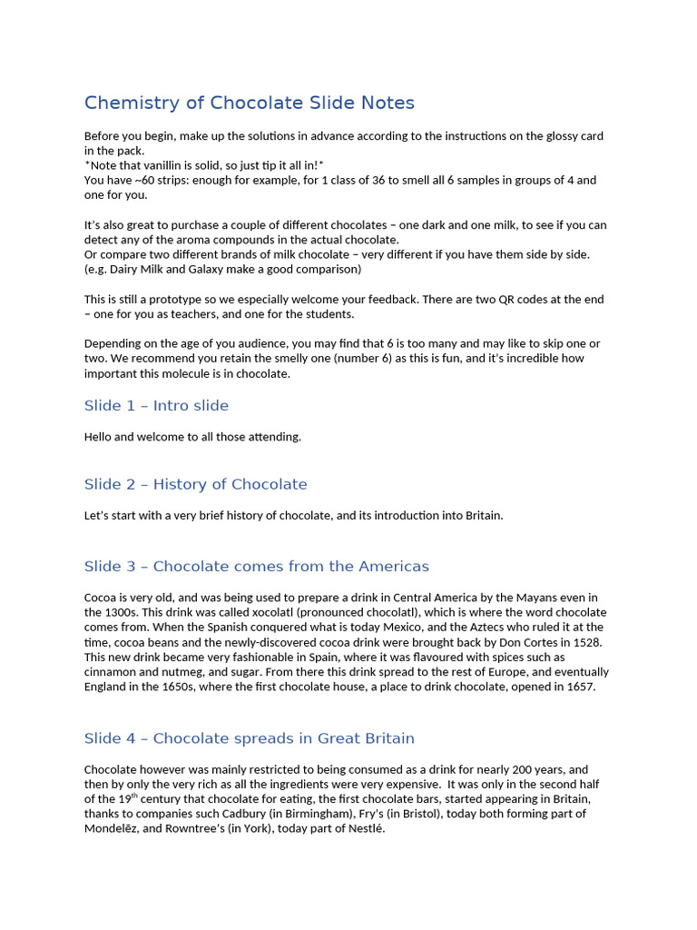 Chemistry Behind Chocolate Flavors | PDF | Chocolate | Types Of Chocolate