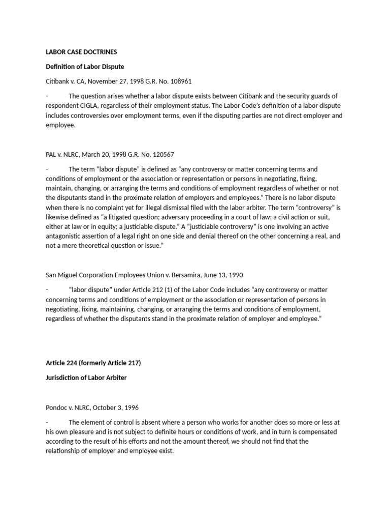 Labor Dispute Definitions and Jurisdiction | PDF | Employment | Arbitration