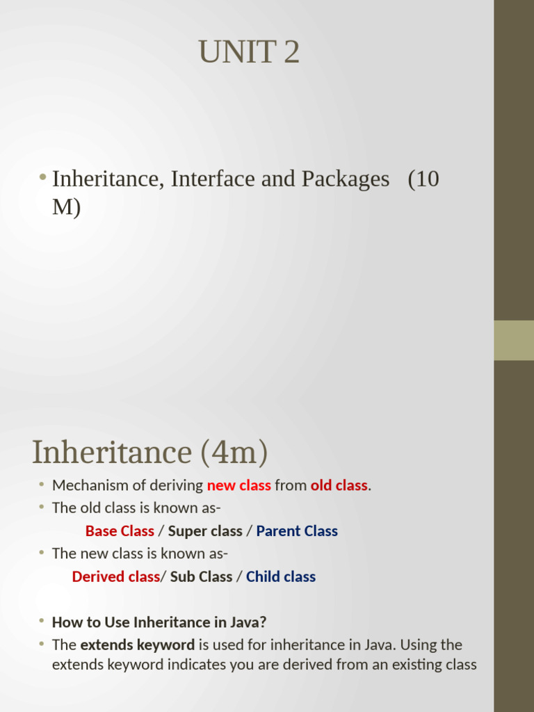 UNIT 2 Inheritance | PDF | Inheritance (Object Oriented Programming) | Class (Computer Programming)