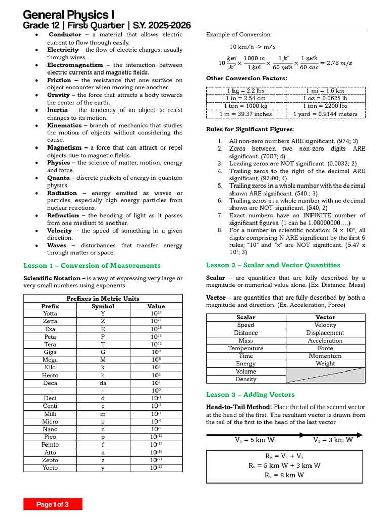 [Q1] General Physics I | PDF | Force | Friction