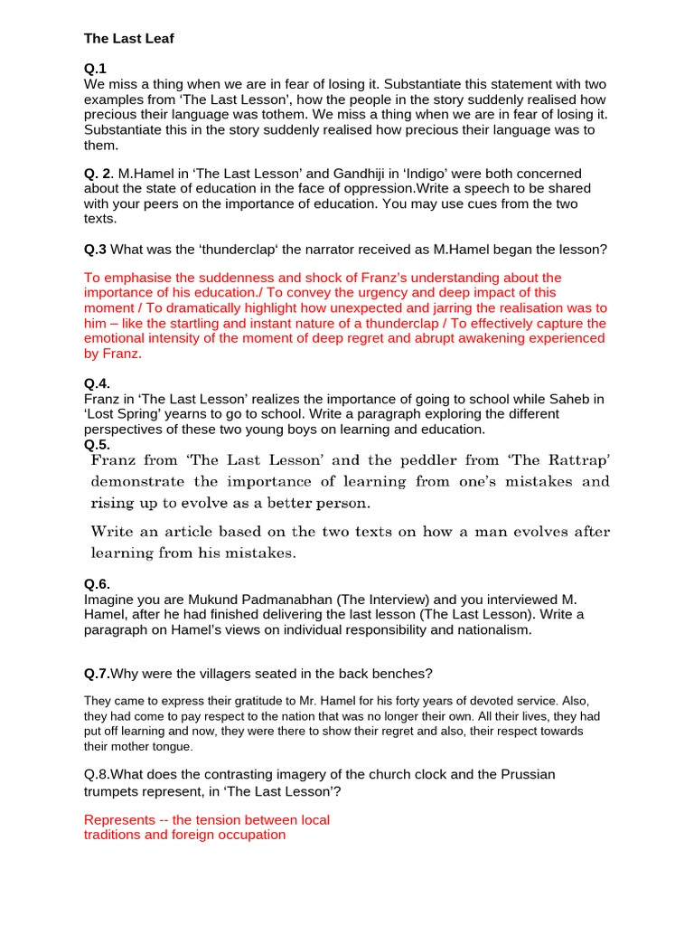 The Last Leaf | PDF