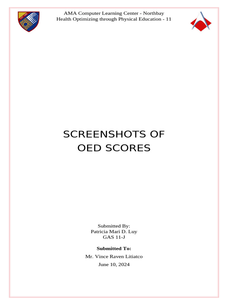 Screenshots of Oed Scores: AMA Computer Learning Center - Northbay ...