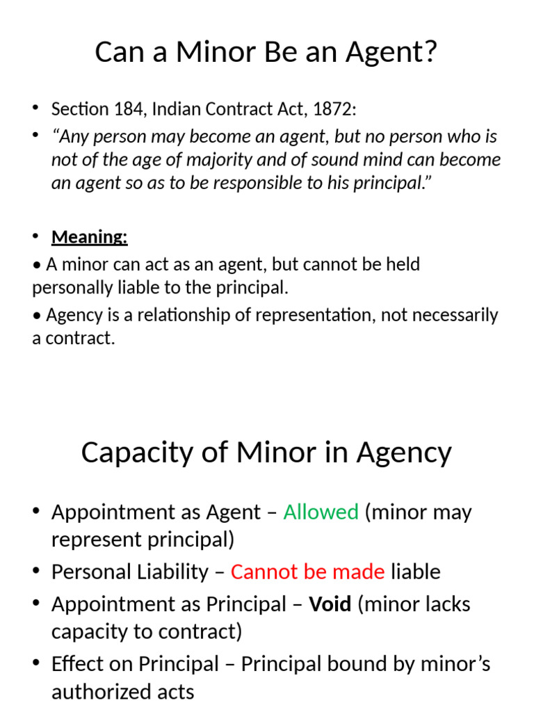 Minor As Agent Mohori Bibee Case Analysis | PDF | Legal Liability ...