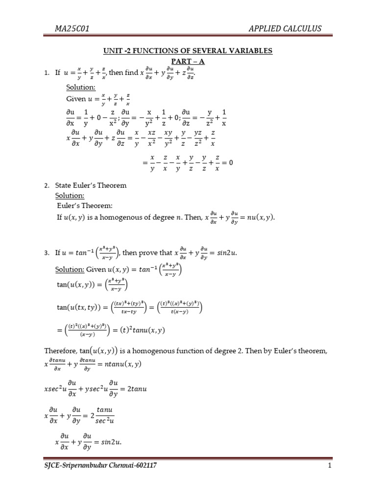 UNIT-2 Functions of Several Variables | PDF | Mathematical Relations | Mathematical Objects