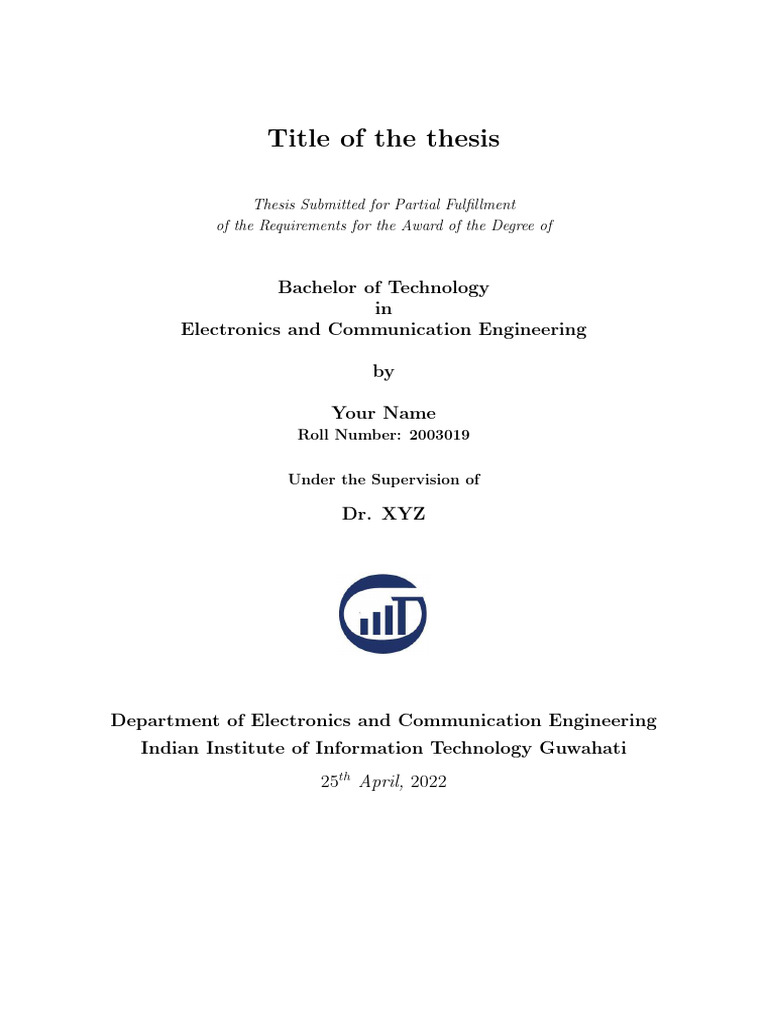 BTech Thesis on Electronics Engineering | PDF | Thesis