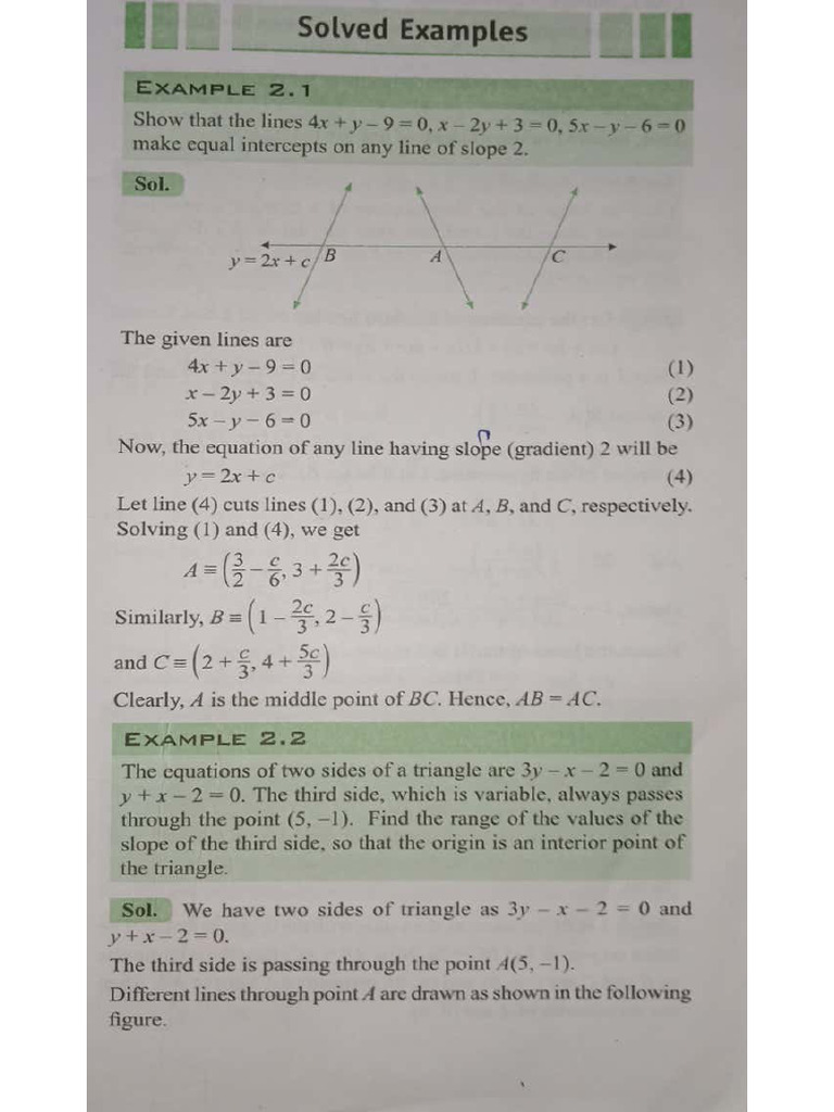 Cengage ST - Lines Solved Examples | PDF