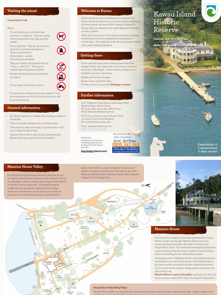 Kawau Island Historic Reserve Brochure | PDF