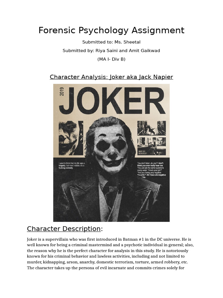 Forensic Psychology Assignment | PDF | Psychopathy | Cognitive ...