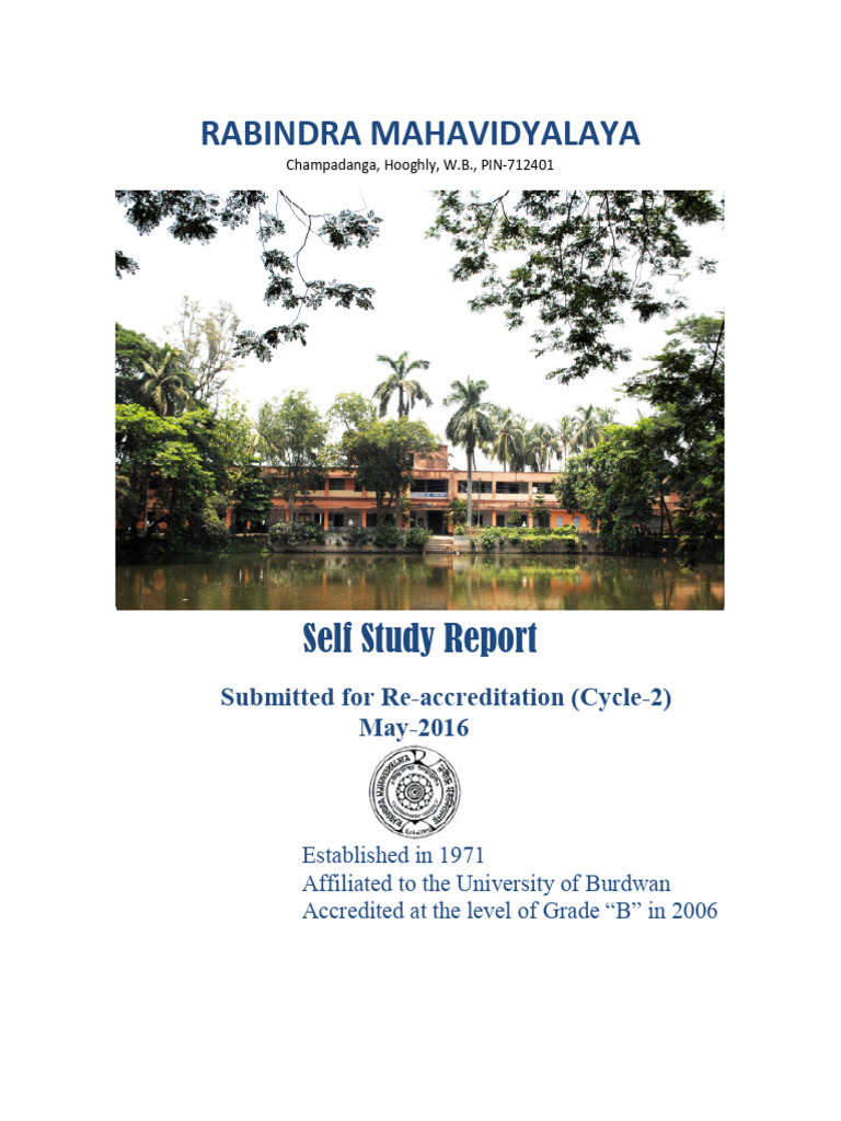 Self Study Report for Rabindra Mahavidyalaya | PDF | Curriculum