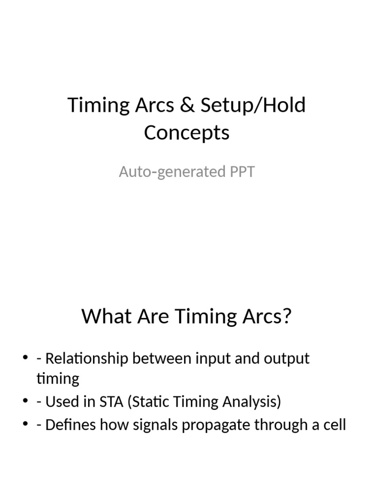 Timing Arcs Presentation | PDF