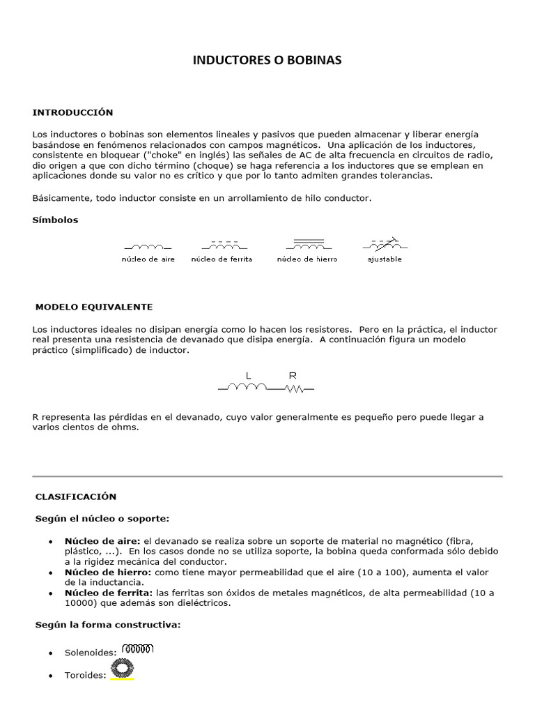 Bobinas | PDF | Inductor | Electromagnetismo