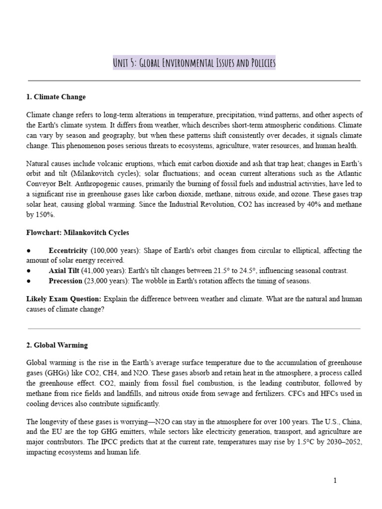evs notes | PDF | Climate Change | Greenhouse Gas