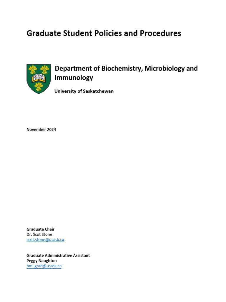 Bmi Graduate Student Handbook Nov 2024 | PDF | Thesis | Doctor Of ...