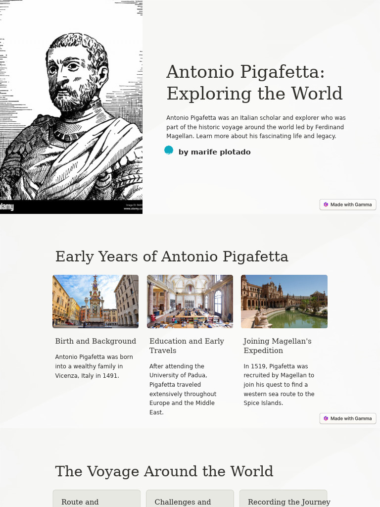 Antonio Pigafetta Exploring The World | PDF | Geography