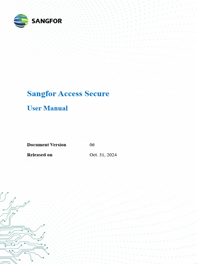 Sangfor Access Secure V06 User Manual en 20241031 | PDF | Login | Cloud ...