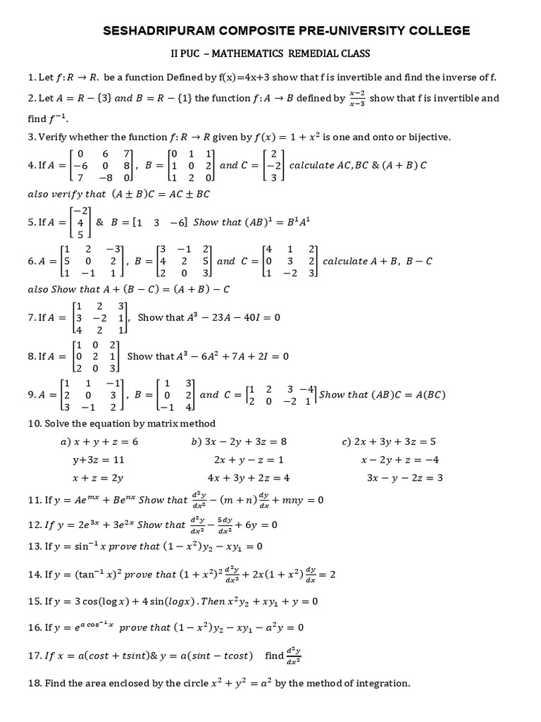 MNR REMEDIAL | PDF | Algebra | Functions And Mappings