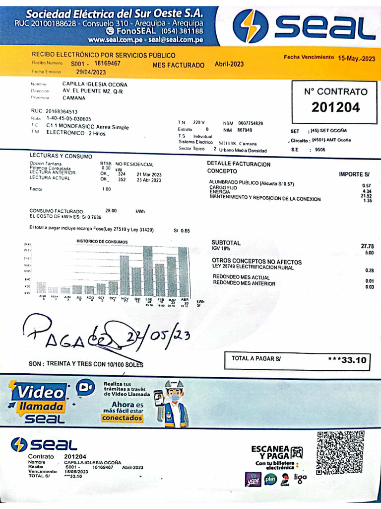 Recibo Capilla | PDF