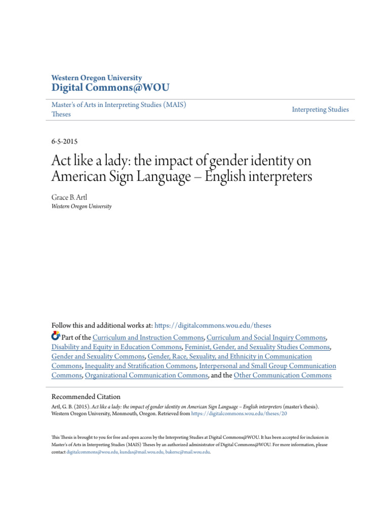 Act like a lady_ the impact of gender identity on American Sign ...