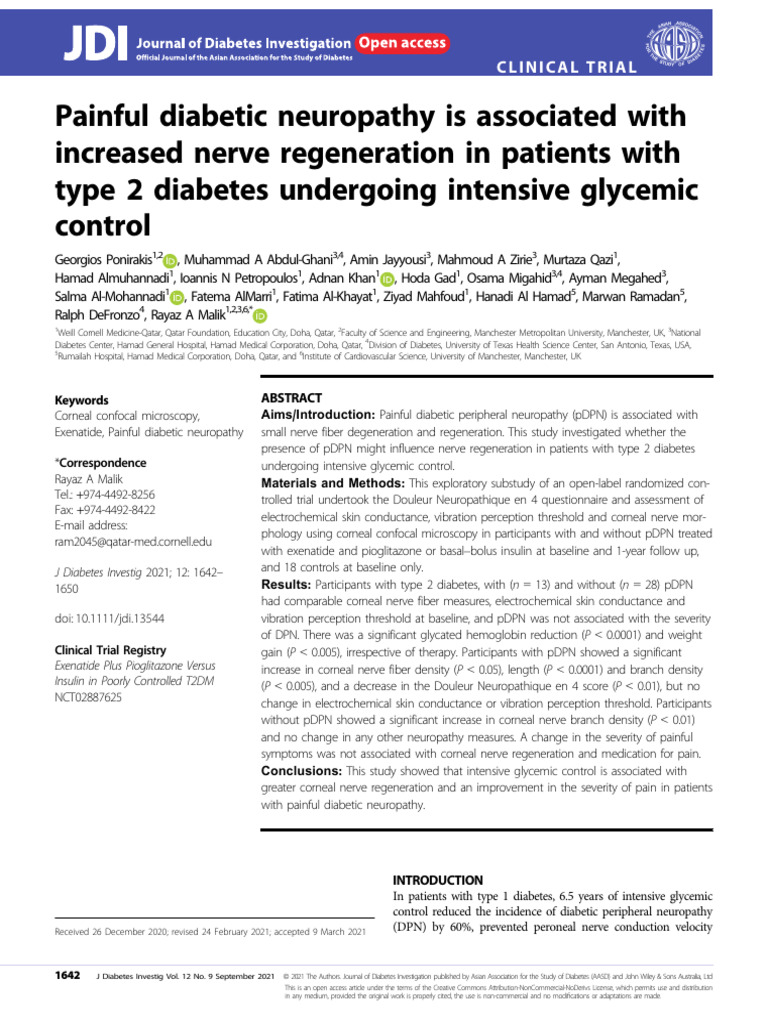 Diabetic Neuropathy and Nerve Regeneration | PDF | Peripheral ...