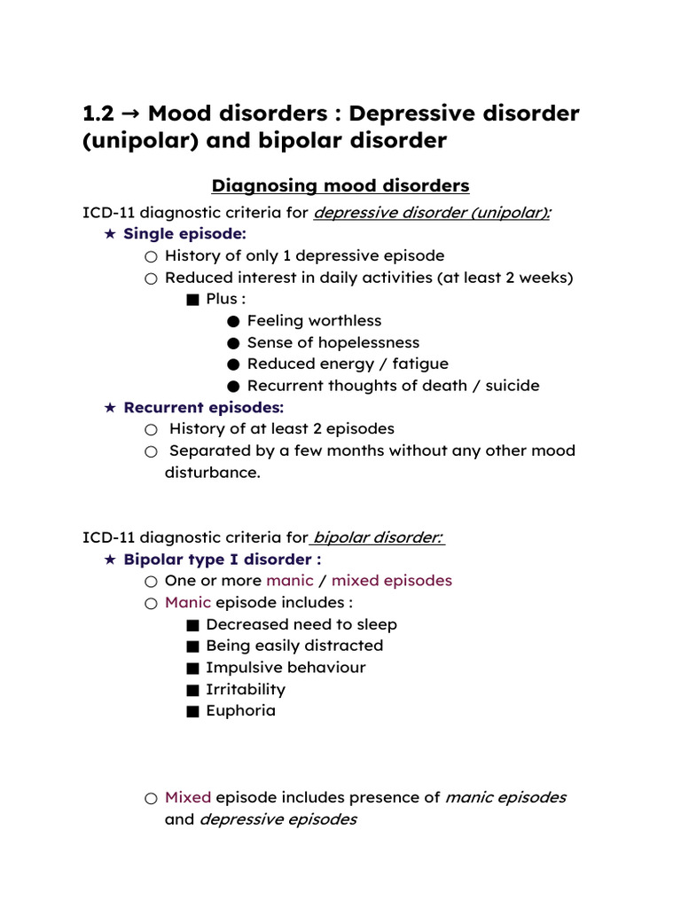 2) Mood Disorders | PDF | Major Depressive Disorder | Bipolar Disorder