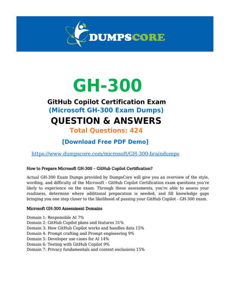 GitHub Copilot - GH-300 Exam Dumps PDF | PDF | Source Code | Software Development