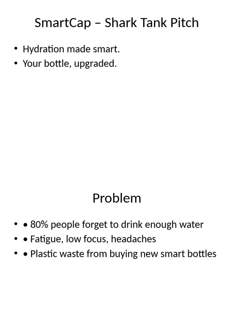 SmartCap SharkTank Pitch | PDF