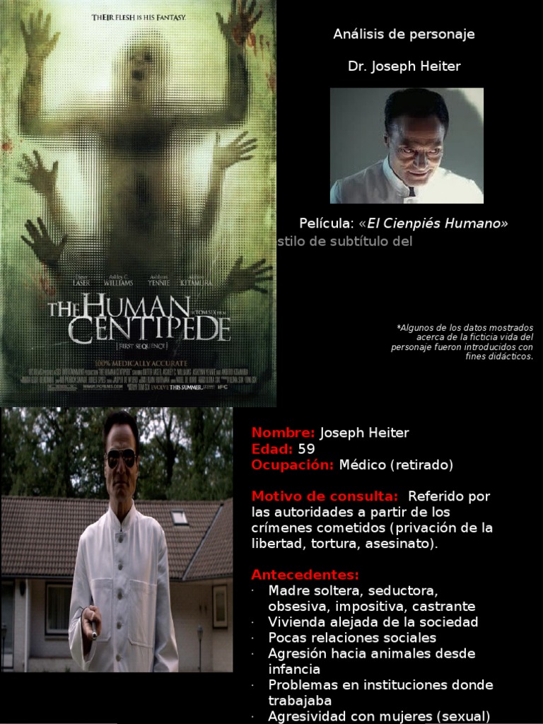 Análisis Dr. Joseph Heiter - Película "El Ciempiés Humano" (The Human ...