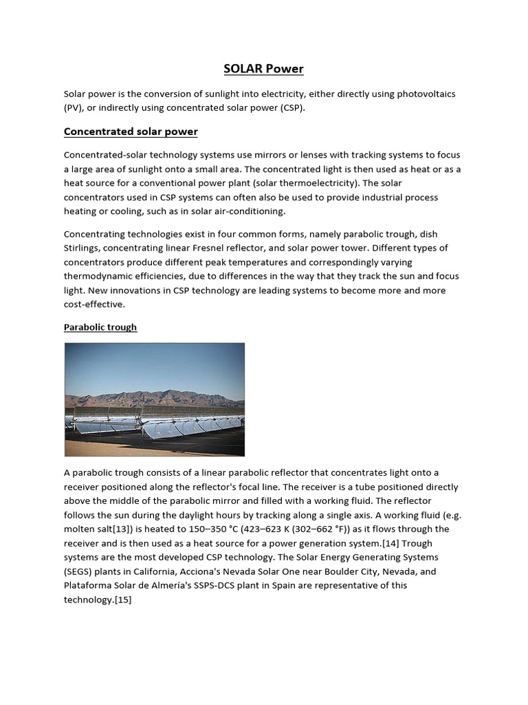Solar Power | PDF | Photovoltaics | Solar Power