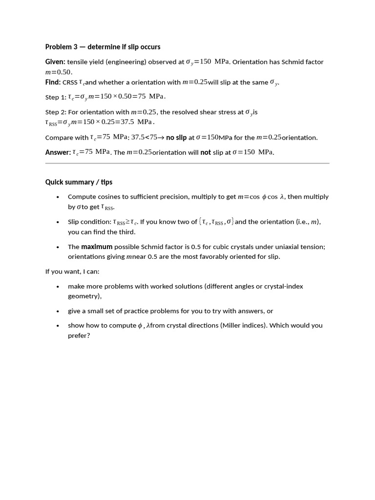 Problem 3 - Determine If Slip Occurs Given: Find | PDF
