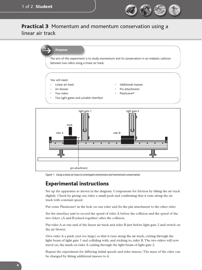 Momentum Conservation Experiment Guide | PDF | Momentum | Collision