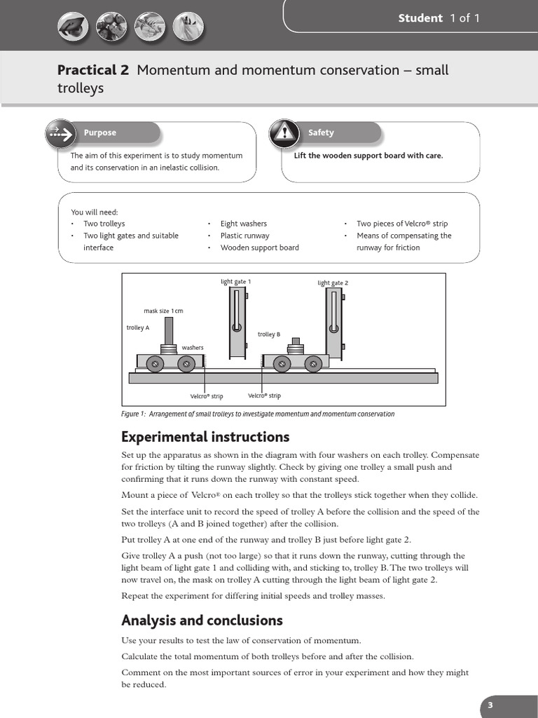 [Practical 02] Momentum and Momentum Conservation (Small Trolleys) | PDF | Momentum | Collision
