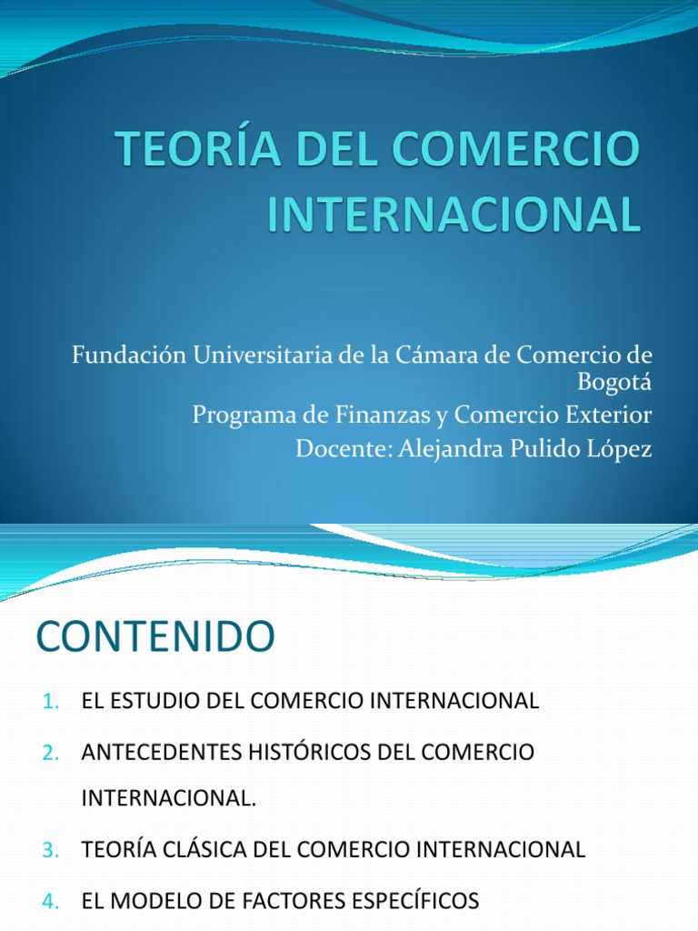 Teoría Del Comercio Internacional | PDF | Riqueza | Mercantilismo