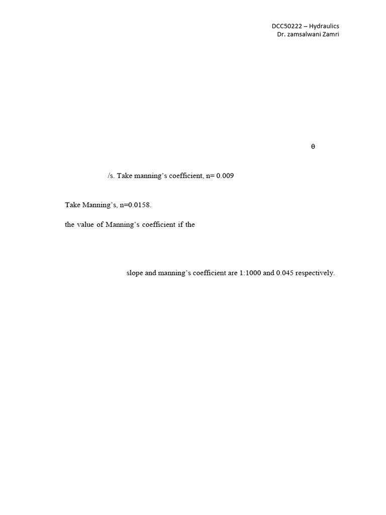 Chapter 4 - Tutorial Uniform Open Channel | PDF