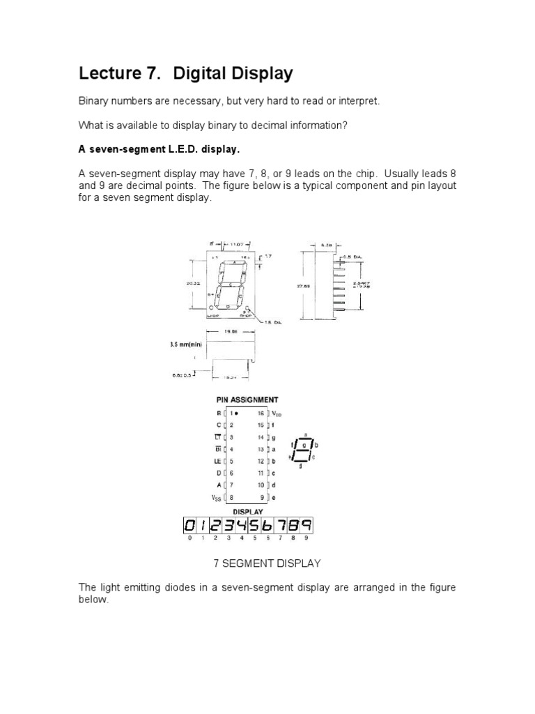 7 Segment Display | PDF | Electromagnetism | Electronics