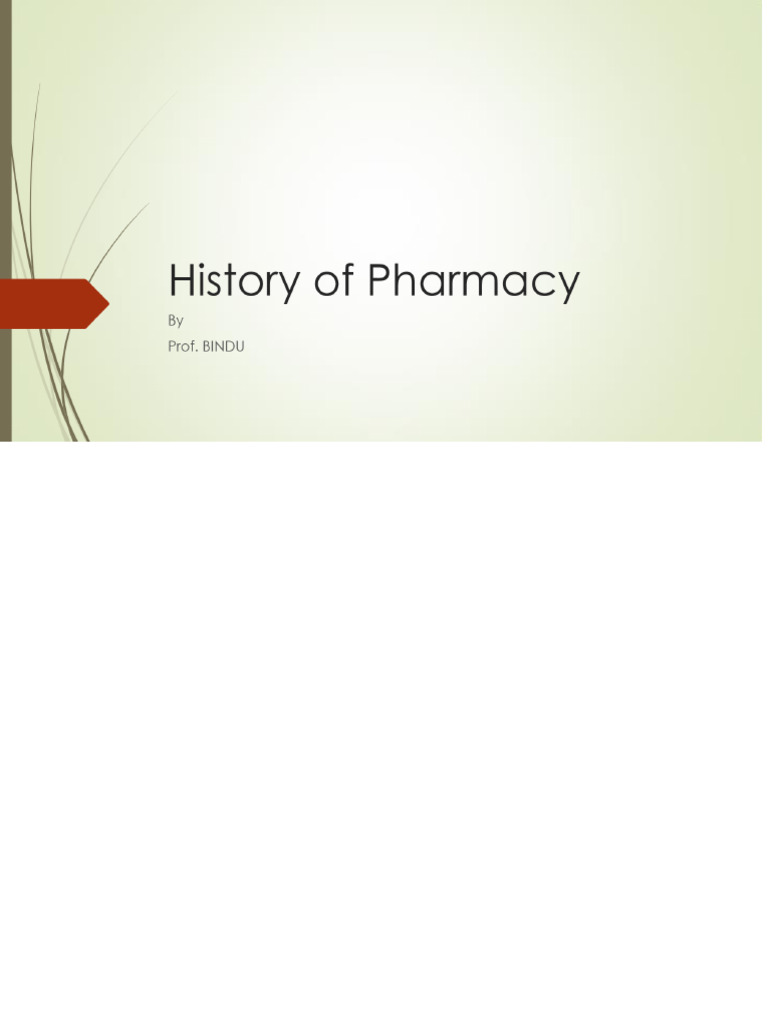 History of Pharamcy 1 | PDF