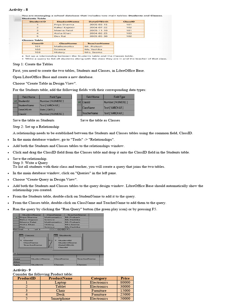 Practical Activity Class 10 1760869654 | PDF | Databases | Table (Database)