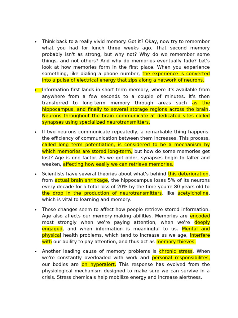 nghe chép | PDF | Memory | Brain