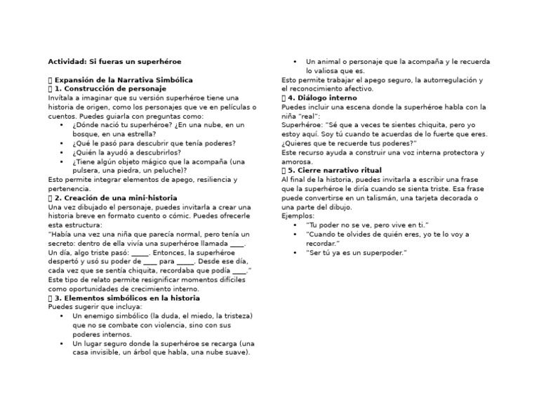 Actividad Si Fueras Un Súper Héroe | PDF | Superhéroes