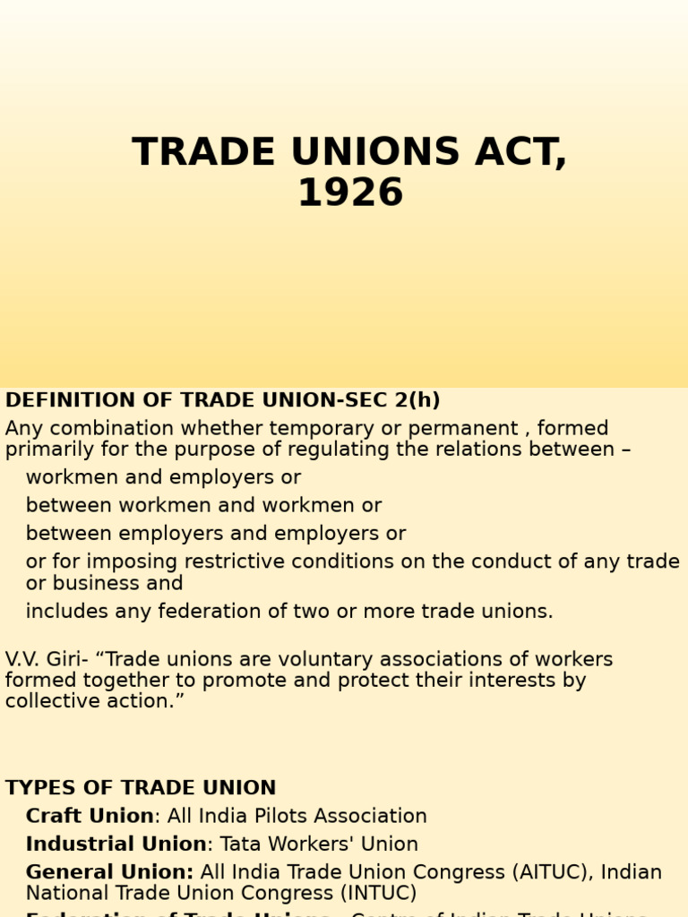 Trade Unions Act, 1926 2 | PDF | Trade Union | Expense