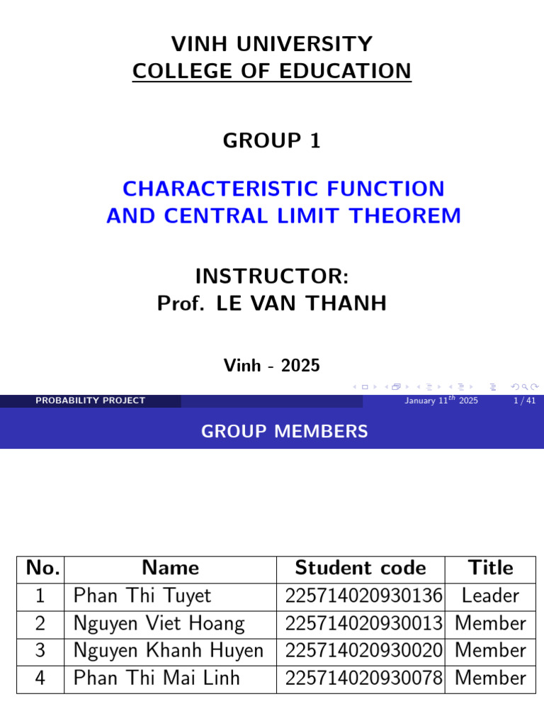 Group 1 Characteristic Function and Central Limit Theorem | PDF ...
