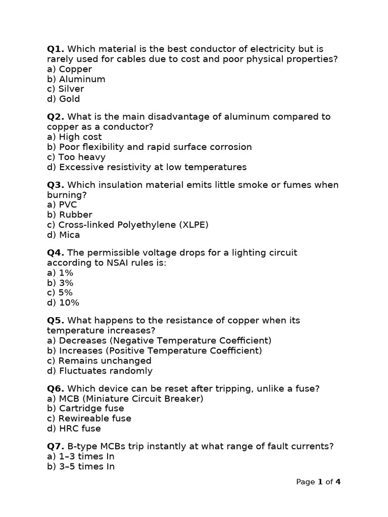 Electrical Conductors and Circuit Safety Guide | PDF | Fuse (Electrical ...