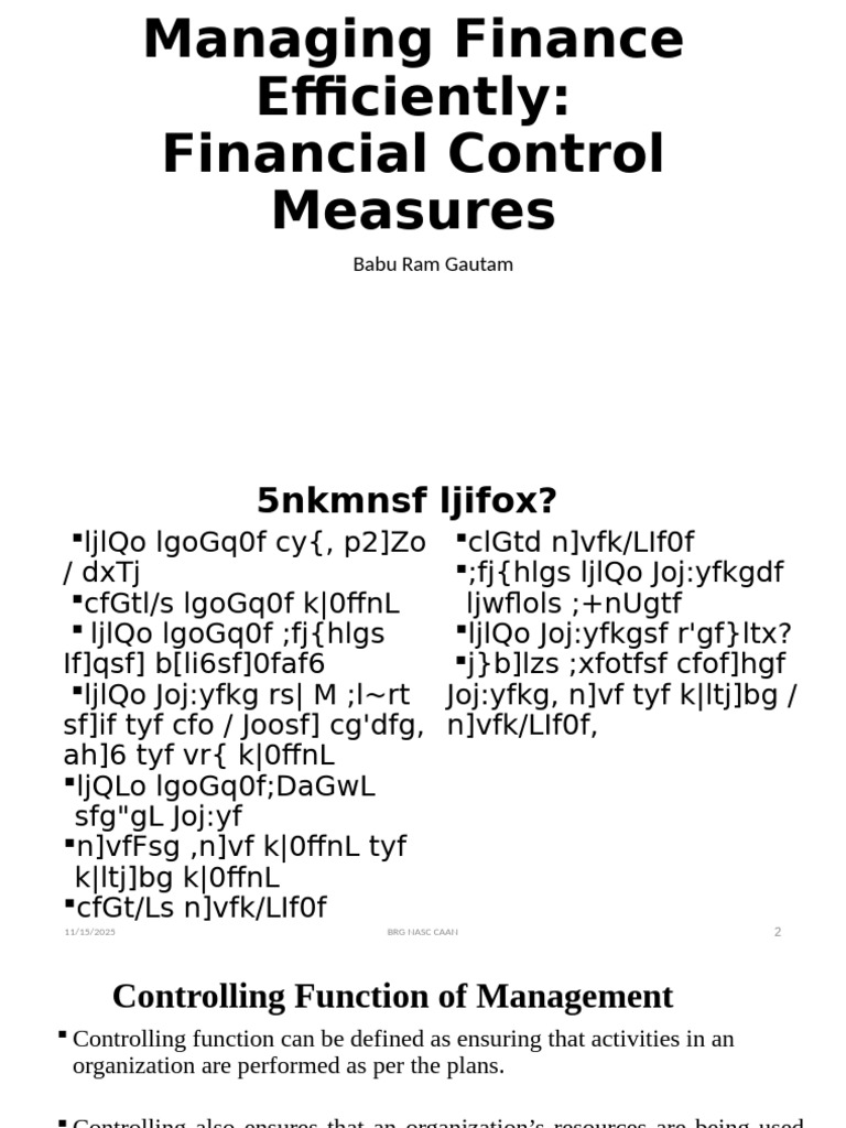 Session II & III Financial Control Measures | PDF | Internal Control ...