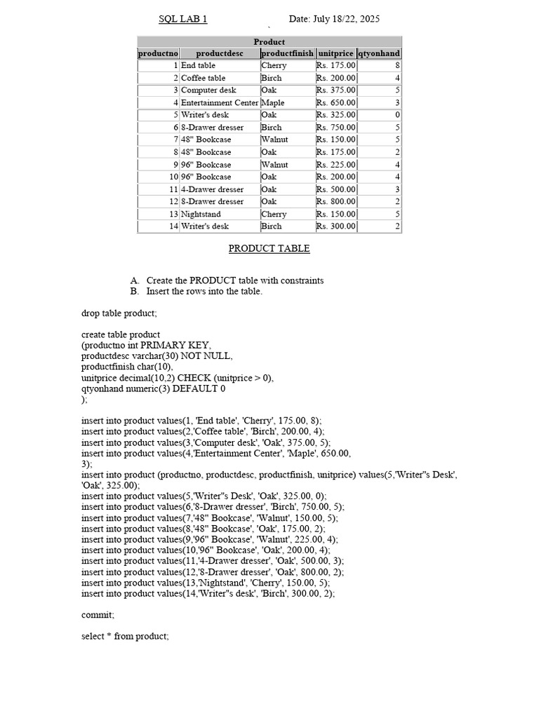 SQL Lab Class 1 (2) | PDF | Data Management | Data Management Software